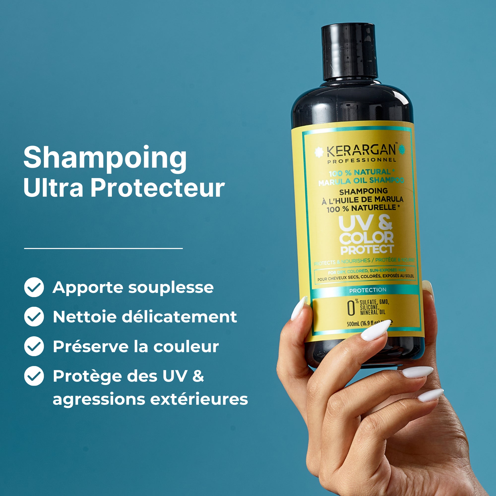 Shampoing Protecteur UV & Couleur à l'Huile de Marula - 500ml – KERARGAN