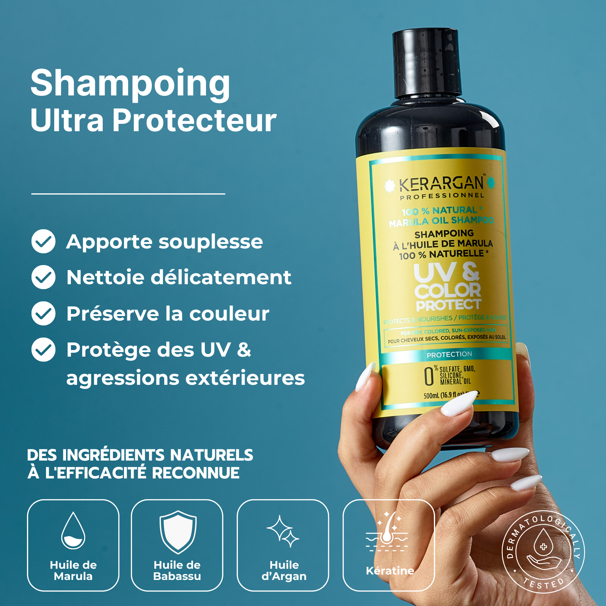 Duo shampoing + masque Marula UV – Nutrition 1L – KERARGAN